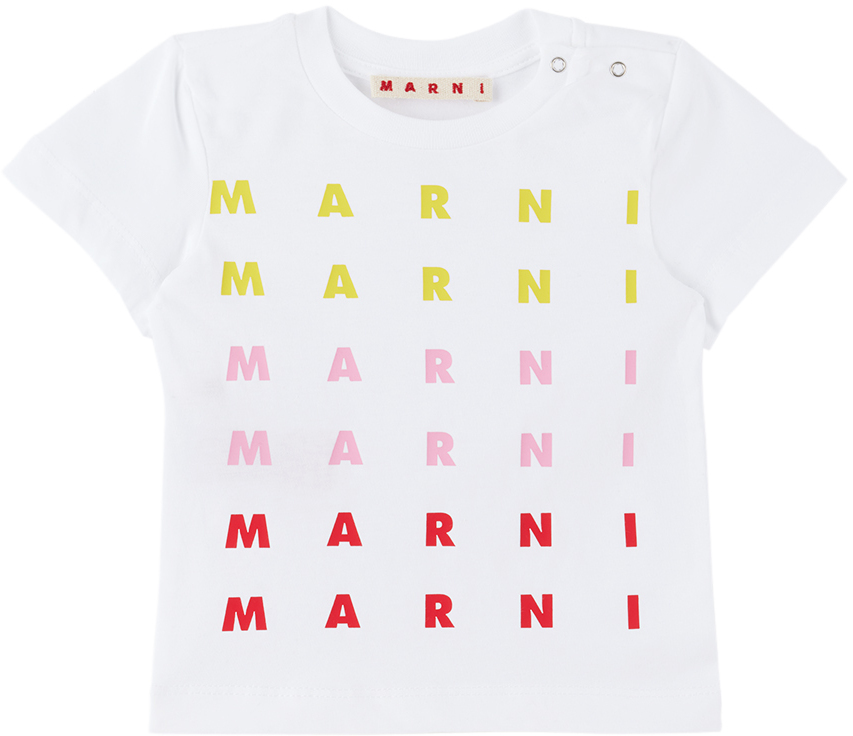 Marni Baby White Printed T-Shirt Marni
