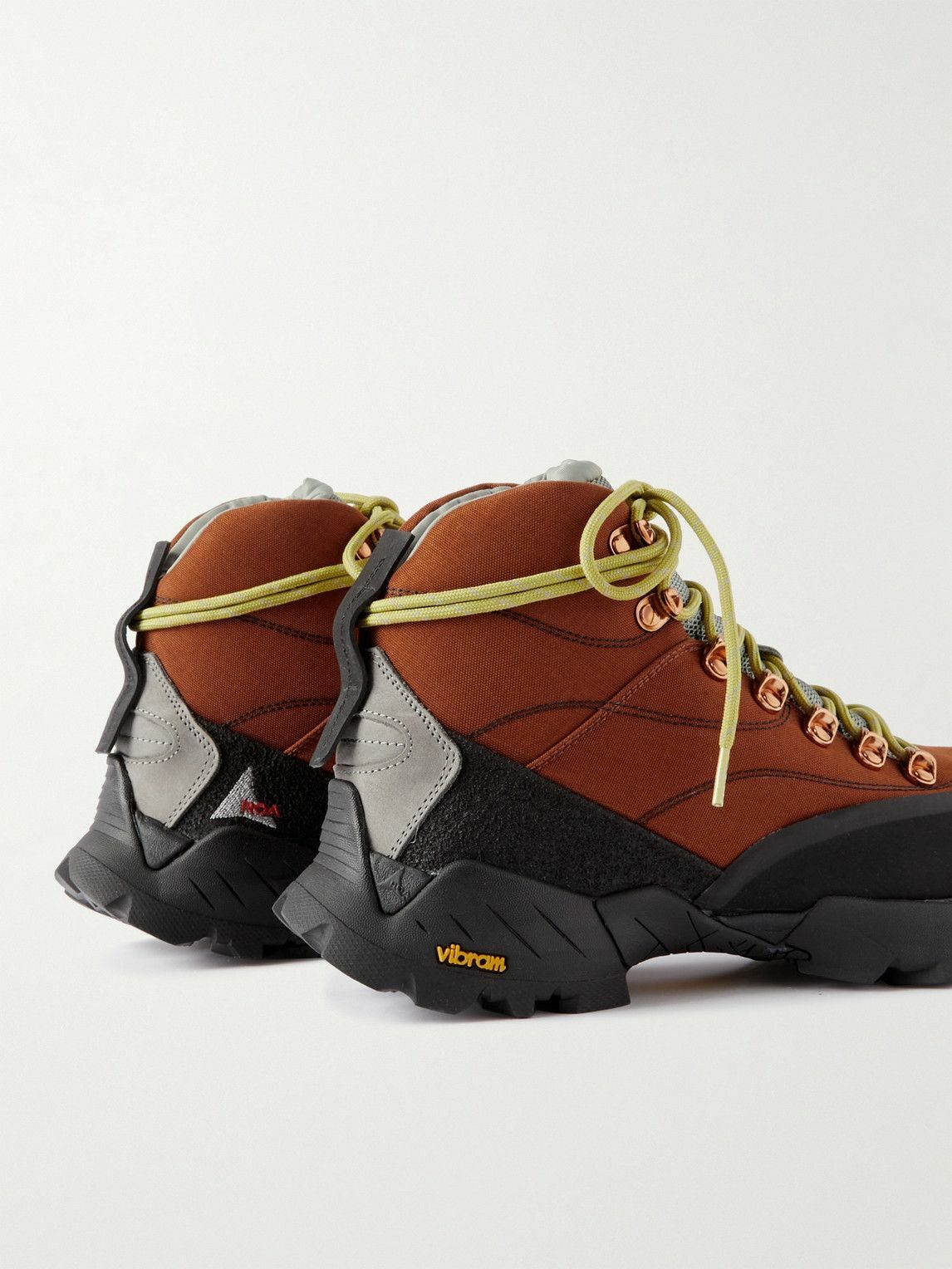ROA - Suede-Trimmed Canvas and Mesh Hiking Boots - Orange ROA