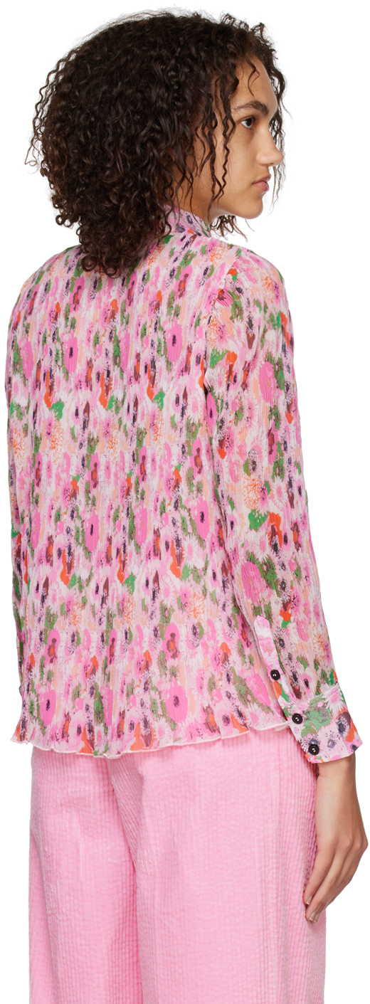 GANNI Pink Floral Shirt GANNI