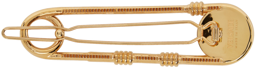 Versace Gold Safety Pin Hair Clip Versace
