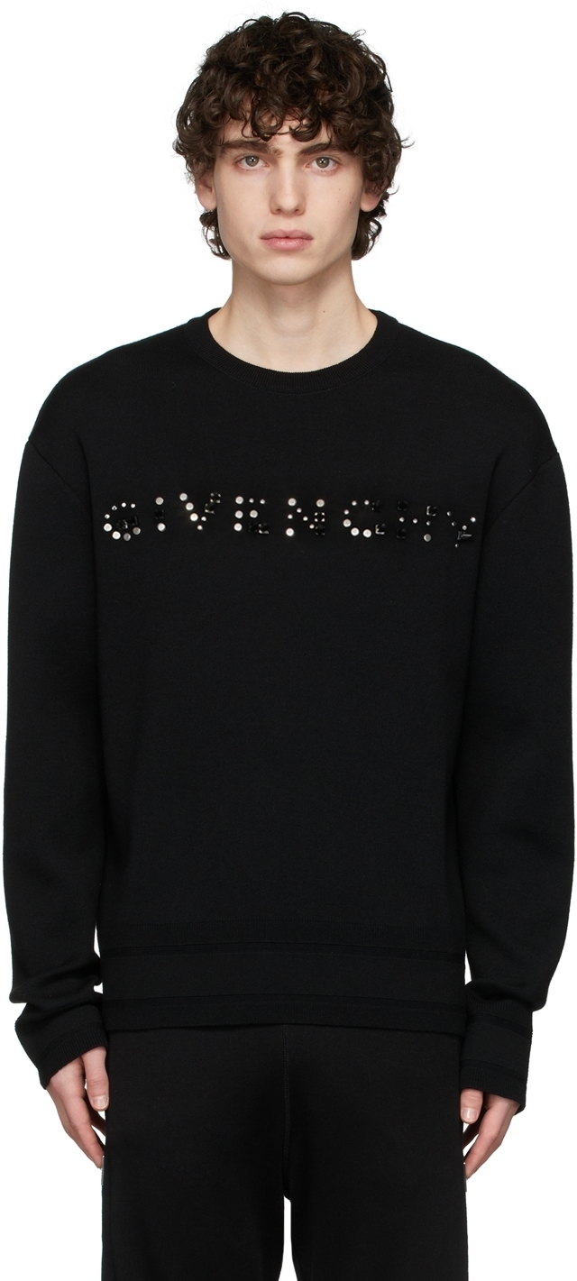 Givenchy Black Studded Logo Sweater Givenchy