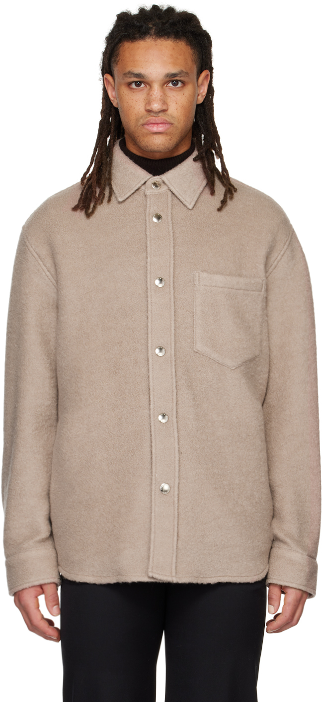 System Taupe Button Up Shirt System