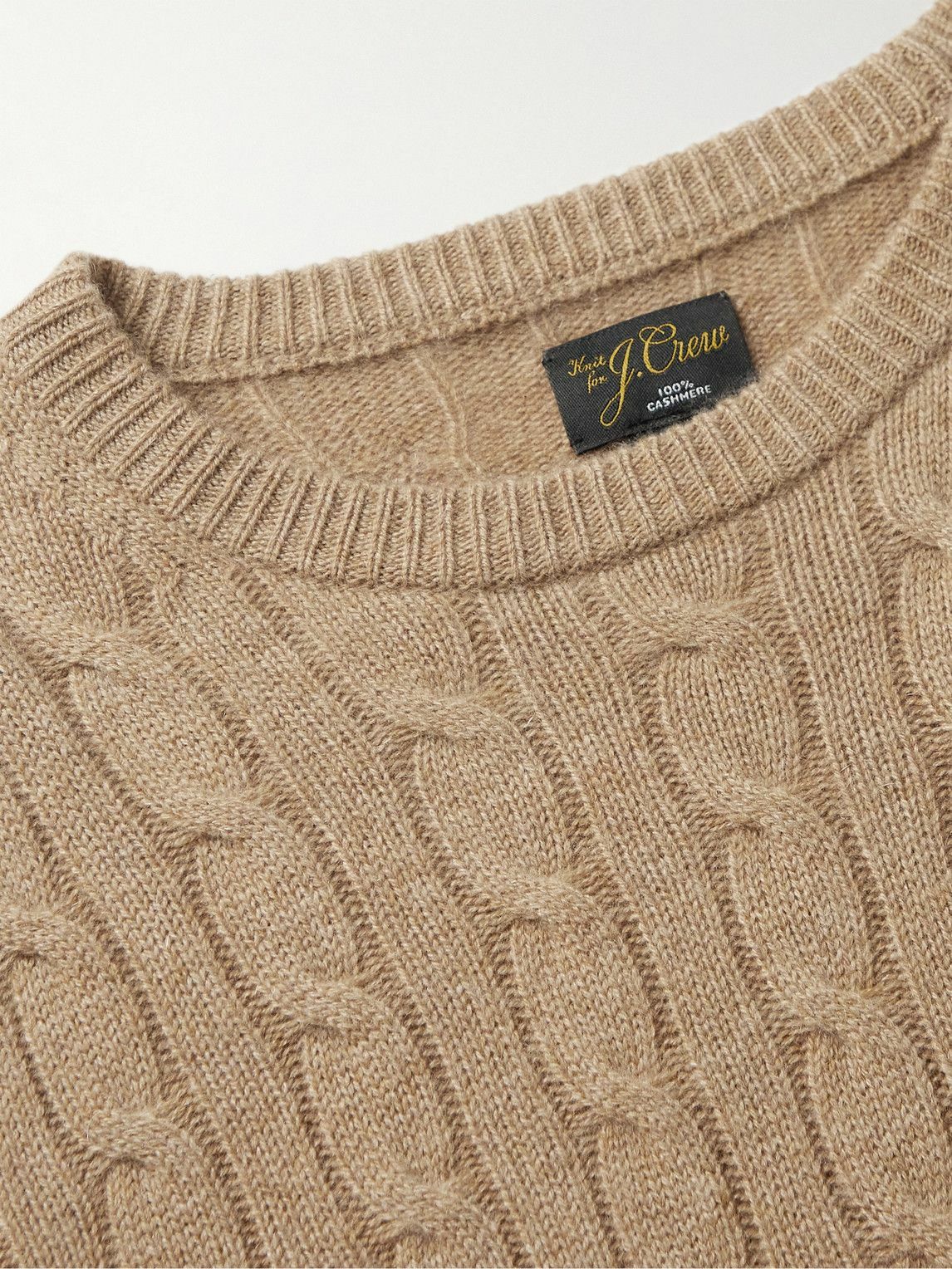 J.Crew - Slim-Fit Cable-Knit Cashmere Sweater - Neutrals J.Crew