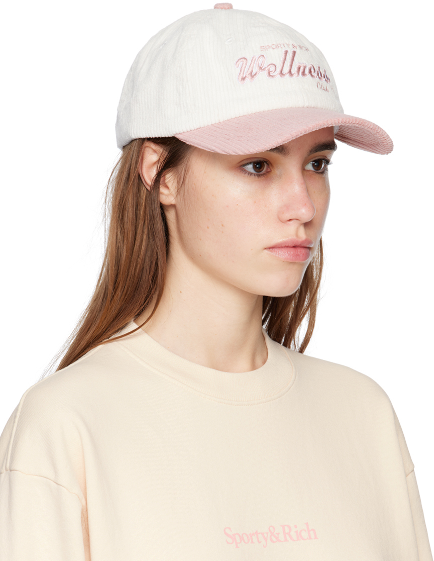 Sporty & Rich White & Pink 'Wellness Club' Cap Sporty & Rich