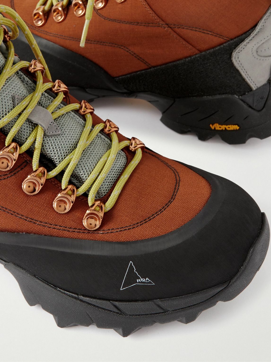 ROA - Suede-Trimmed Canvas and Mesh Hiking Boots - Orange ROA