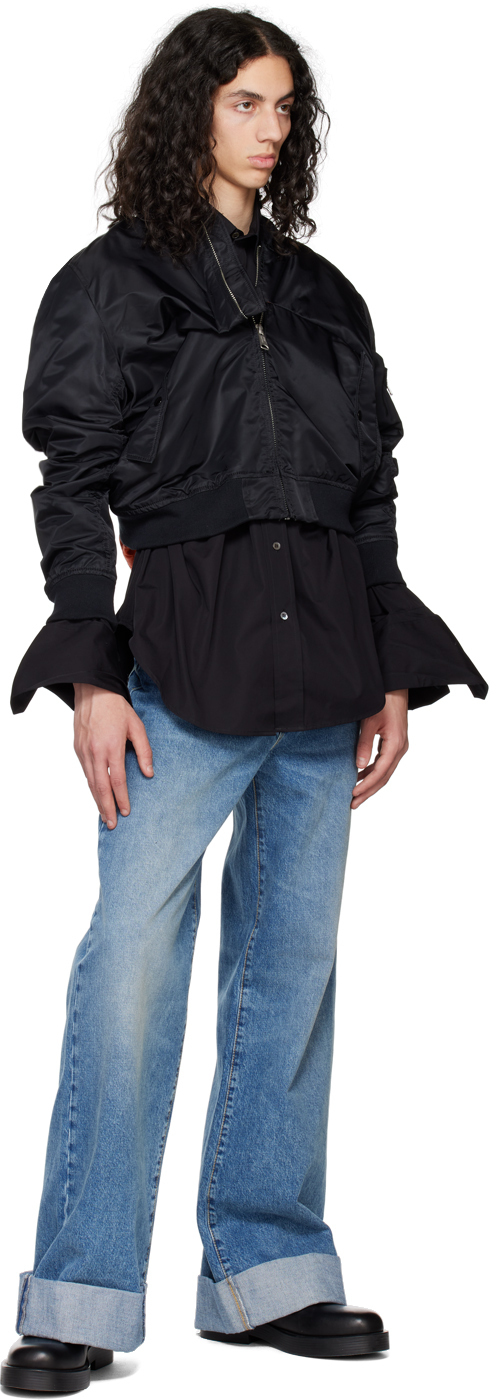 Marina Yee Black Customized Fold Bomber Jacket