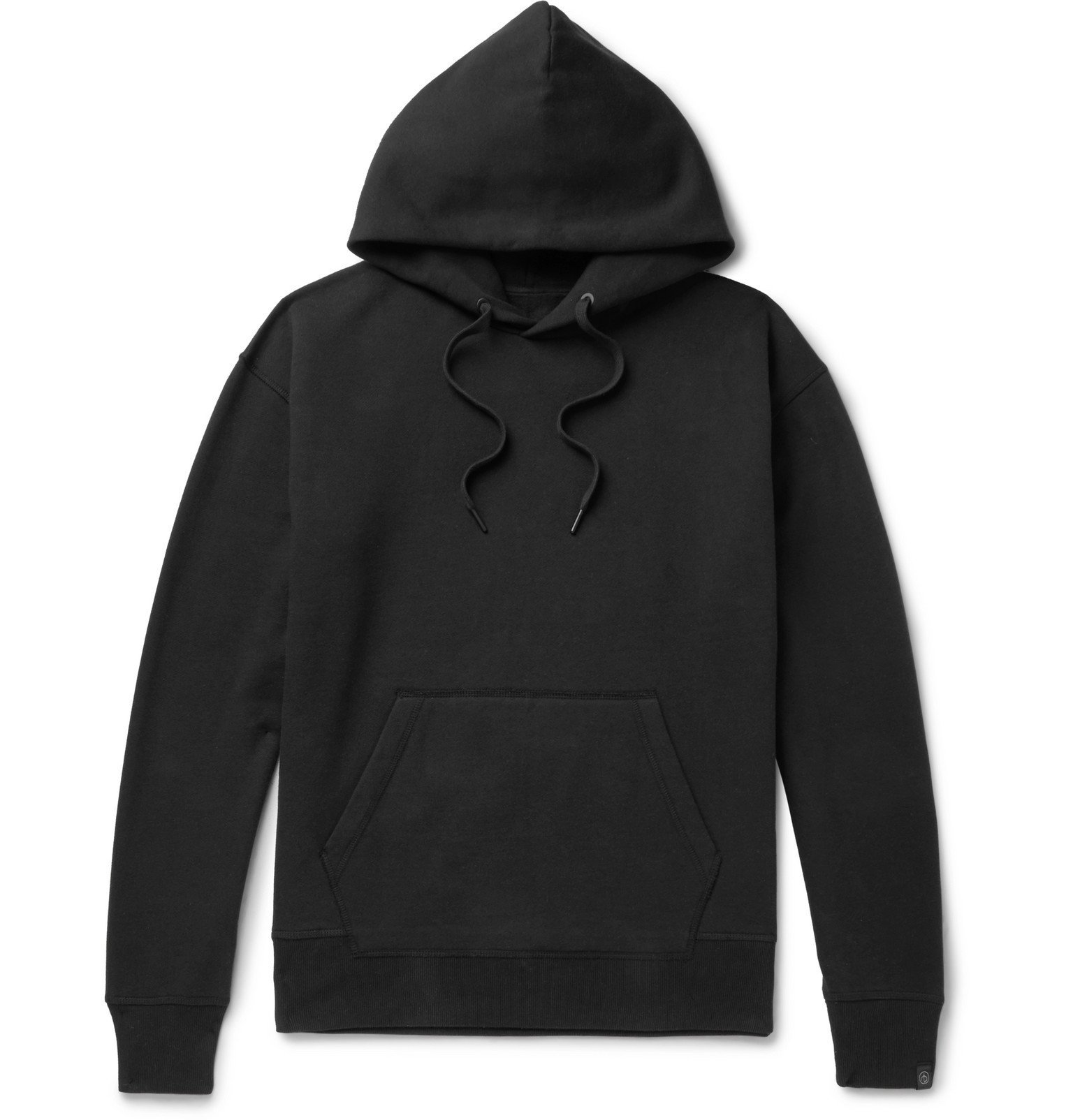 rag & bone - Fleece-Back Cotton-Jersey Hoodie - Black Rag and Bone
