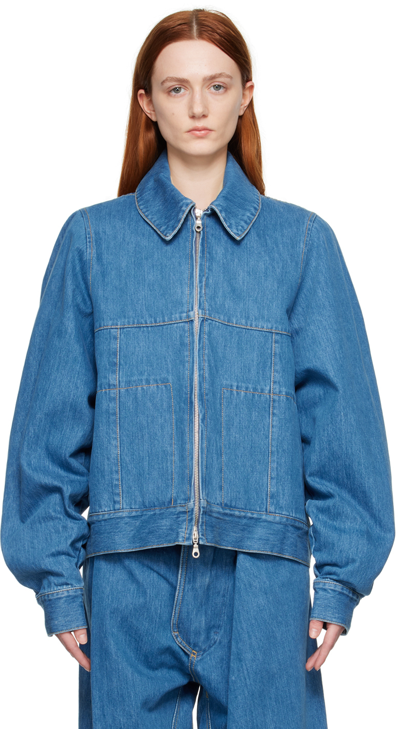Bianca Saunders Blue Bowl Denim Jacket Bianca Saunders