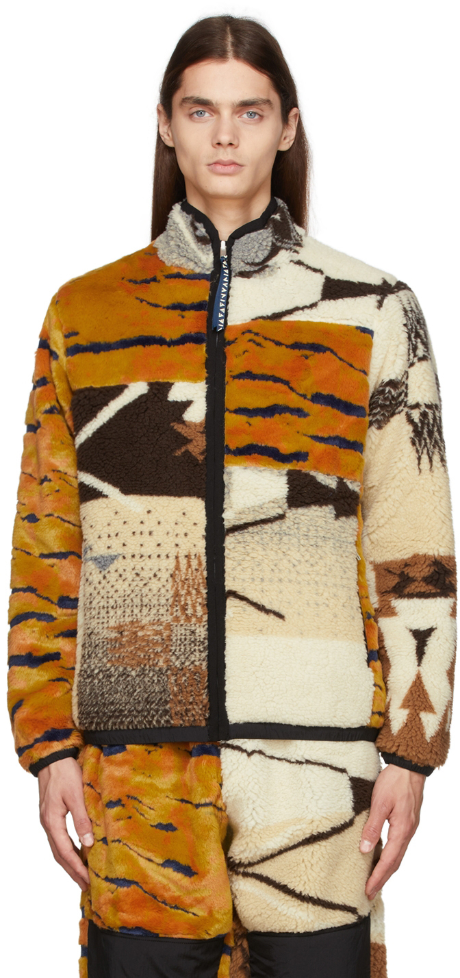 Aries Reversible Orange & Black Abstract Parka Jacket ARIES