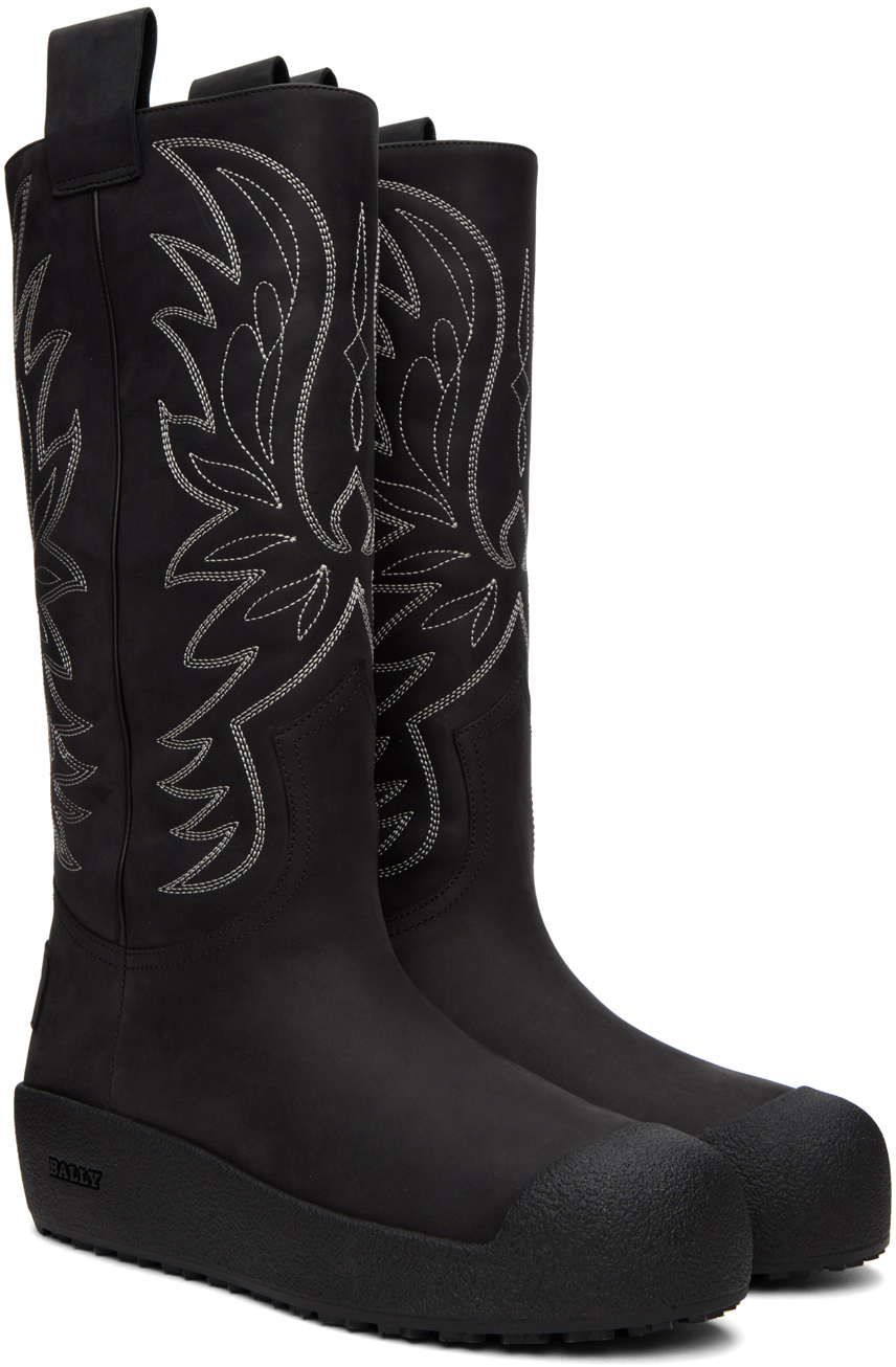 Bally Black Bally Curling Montana Combat Boots Bally