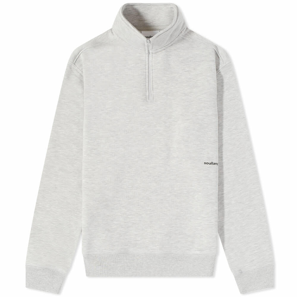 Soulland Men's Ken Half Zip Crew Sweat in Grey Soulland