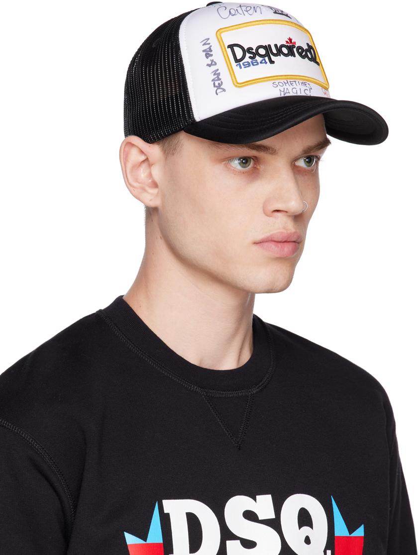 Dsquared2 Black & White Patch Baseball Cap Dsquared2
