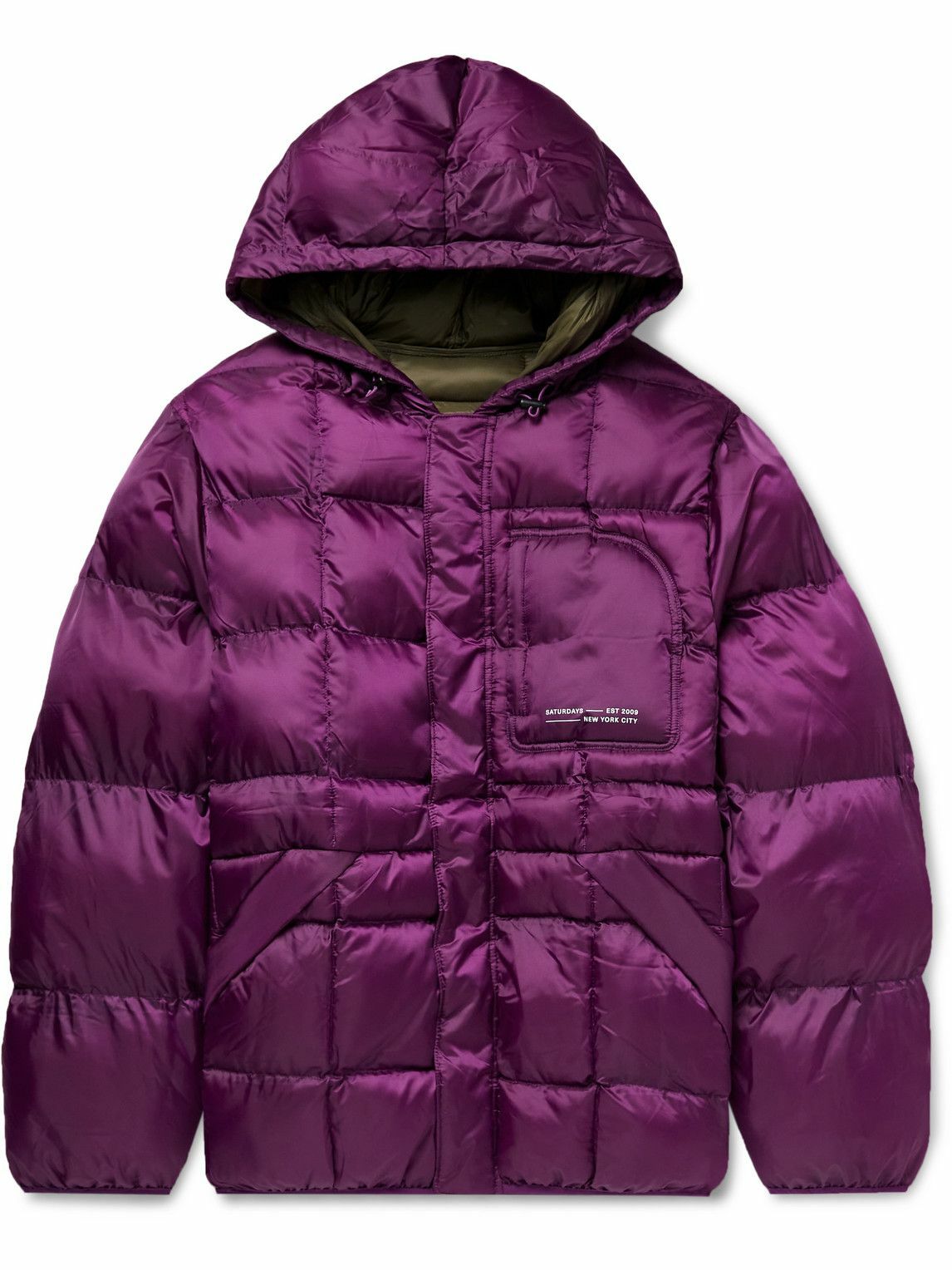 Saturdays NYC - Momo Logo-Print Quilted Shell Hooded Jacket - Purple ...