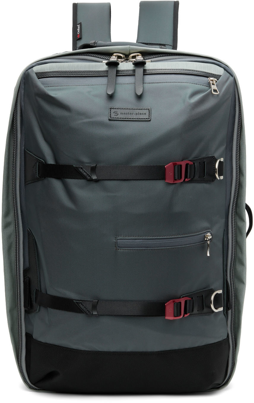 Master-Piece Co Grey & Navy Potential 3Way Backpack Master-Piece Co