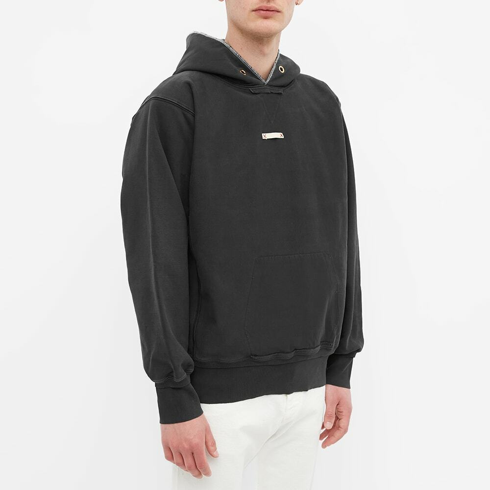 Maison Margiela Men's Name Tag Hoody in Black Maison Margiela