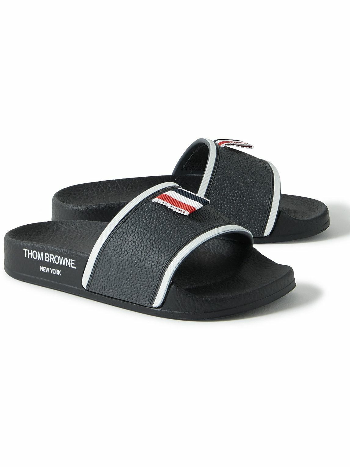 Thom Browne Kids - Textured-Rubber Slides - Blue