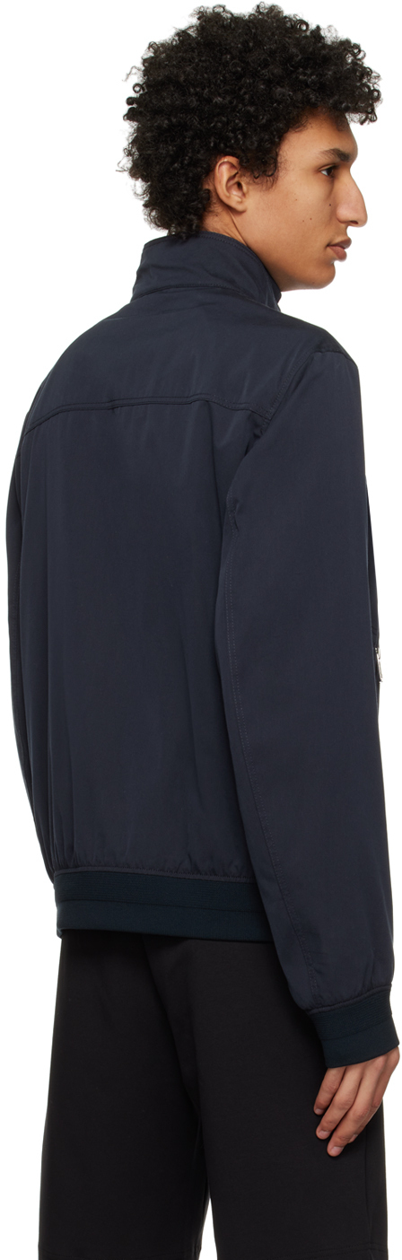 BOSS Navy Stand Collar Jacket BOSS