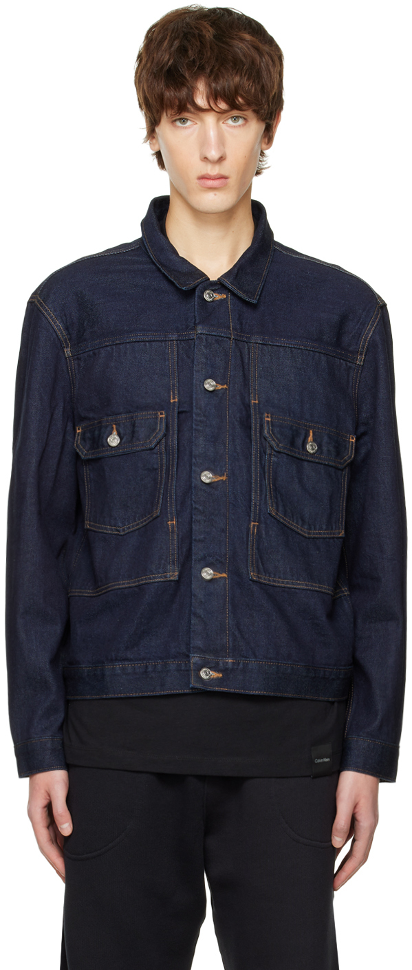 Calvin Klein Navy Utility Denim Jacket Calvin Klein