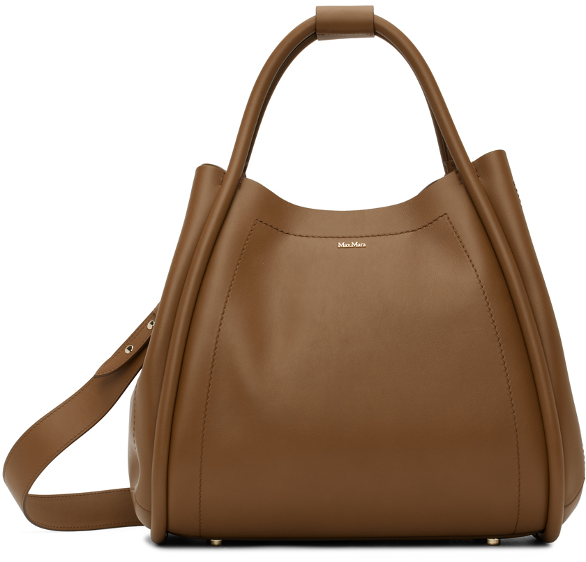 Max Mara Brown Marine M Tote Max Mara