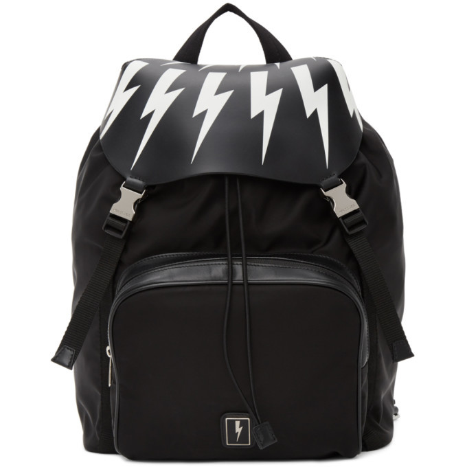 Neil Barrett Black Pocket Fair-Isle Backpack Neil Barrett