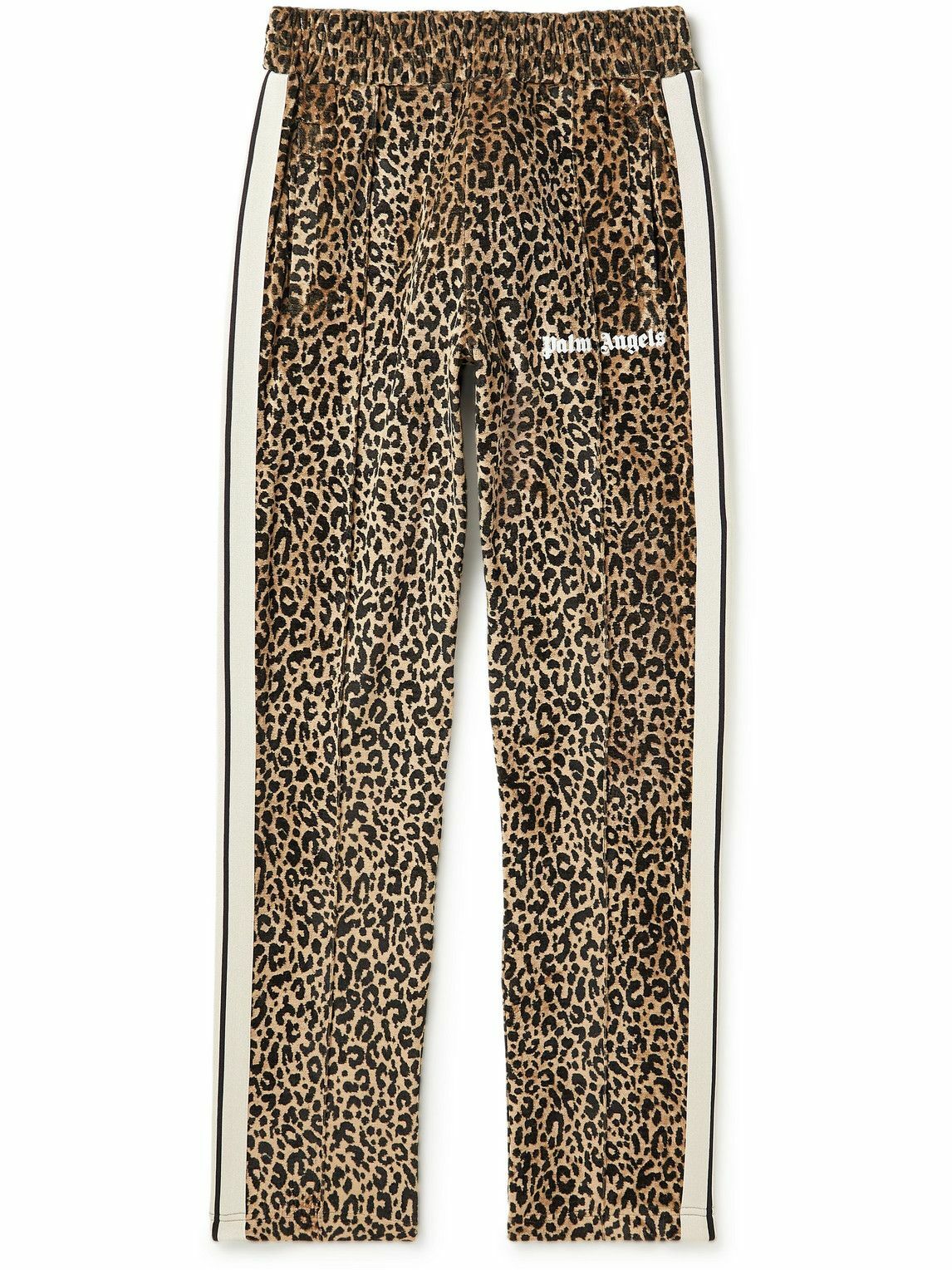 Palm Angels - Straight-Leg Leopard-Print Stretch-Velvet Track Pants ...