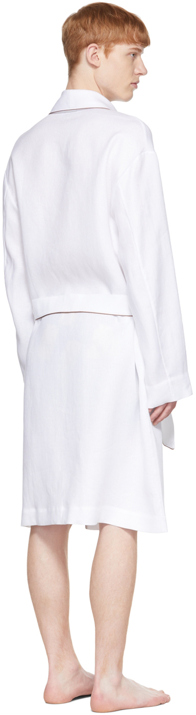 Agnona White Linen Robe Agnona