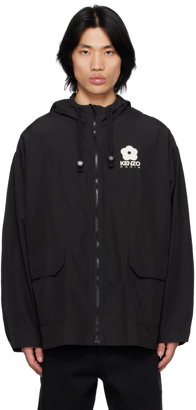 Kenzo Black Elevated Packable Windbreaker Jacket Kenzo