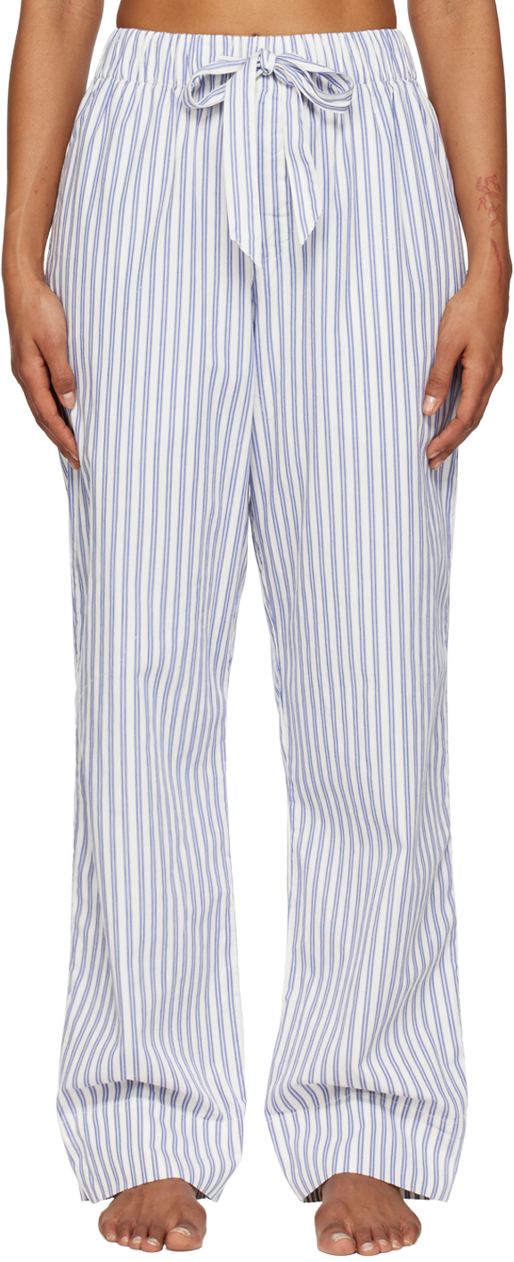 Tekla White Striped Pyjama Pants Tekla Fabrics
