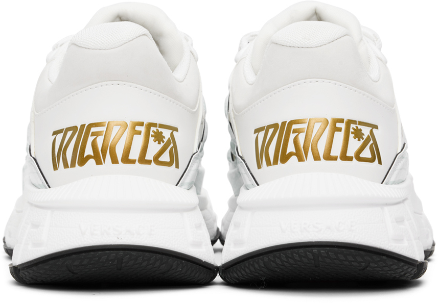 Versace White & Gold Trigreca Sneakers Versace