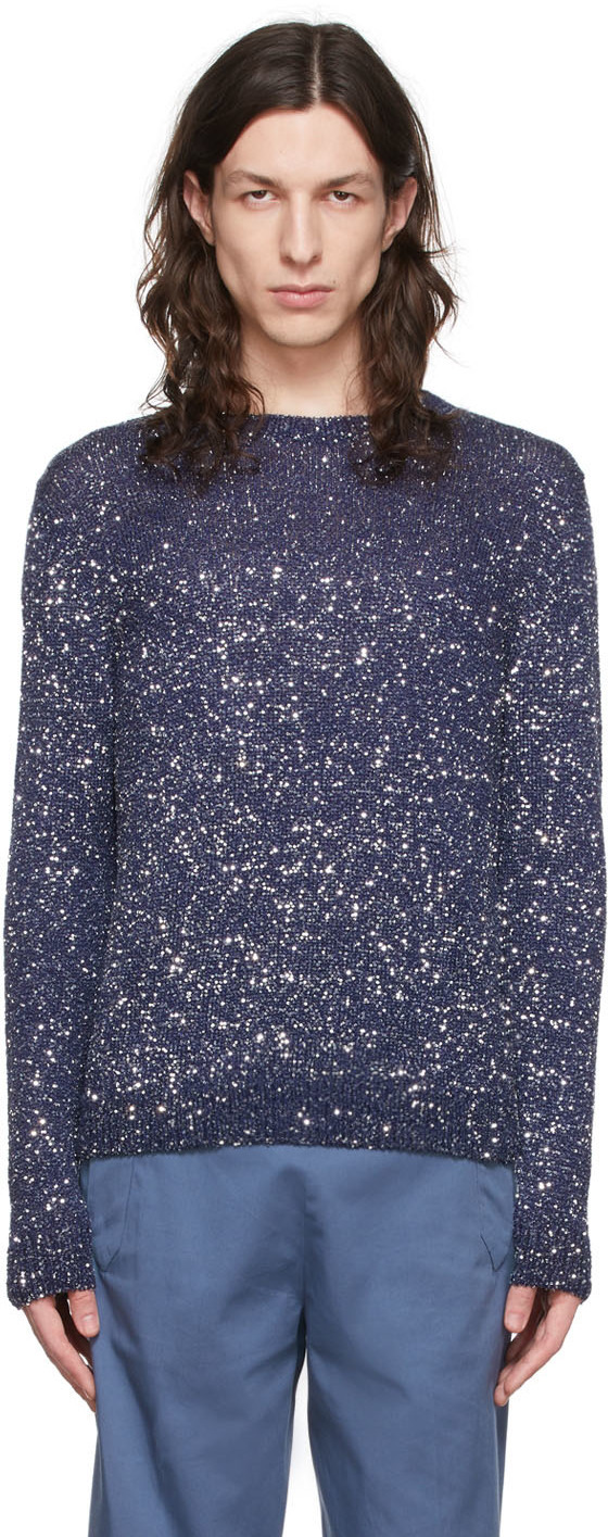 Stella McCartney Navy Nylon Sweater Stella McCartney