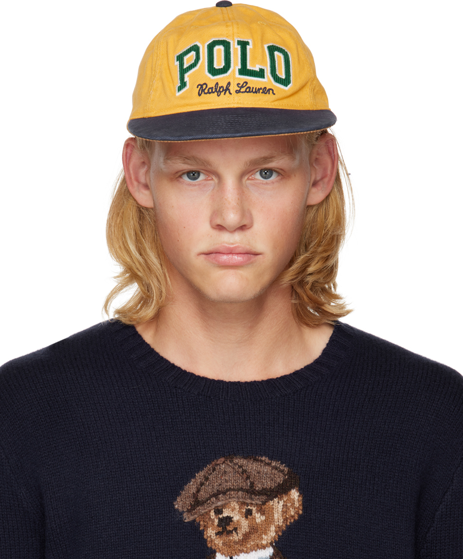Polo Ralph Lauren Yellow & Navy Embroidered Cap Polo Ralph Lauren