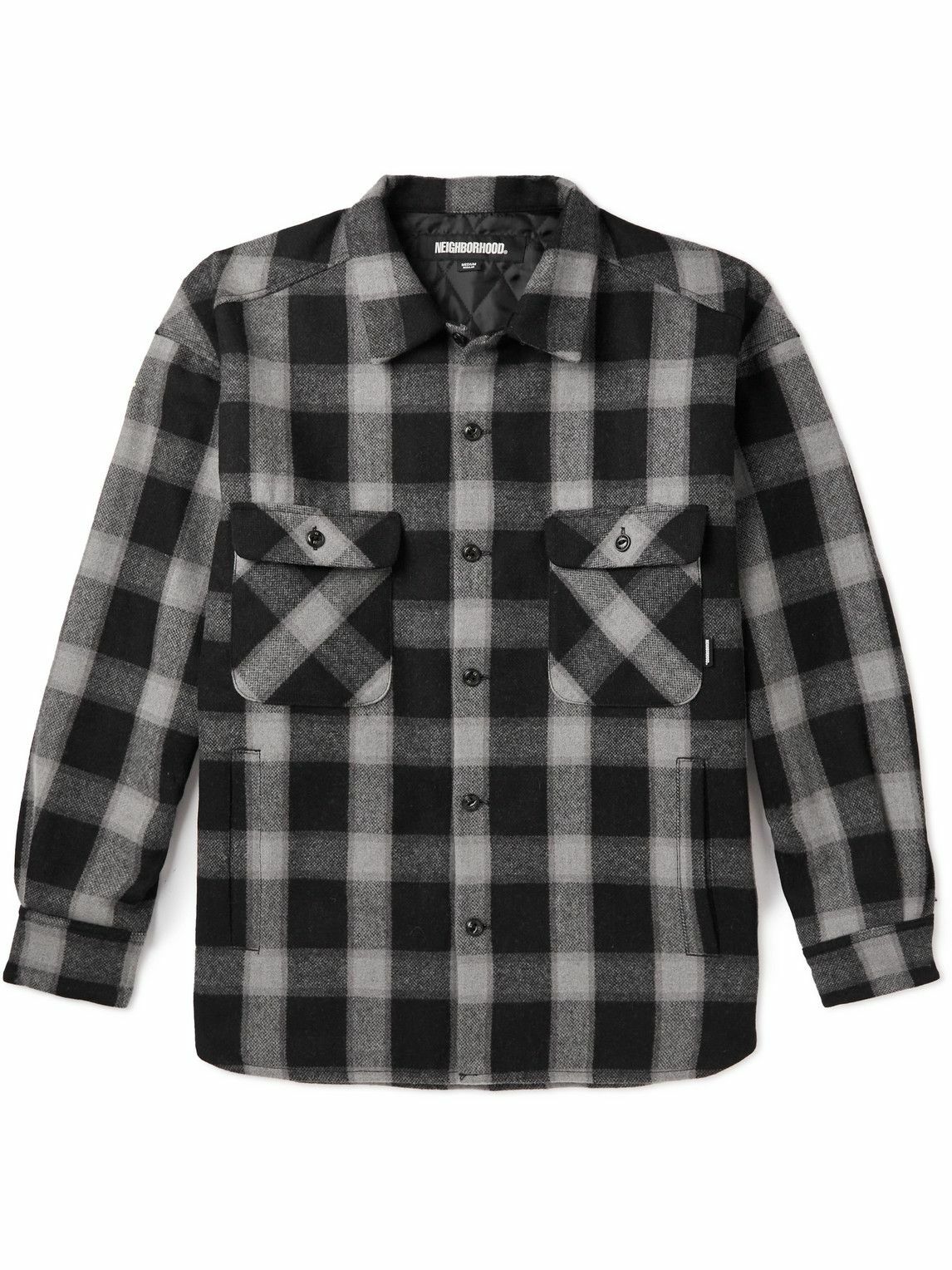 Neighborhood - Checked Padded Wool-Blend Shirt - Black Neighborhood