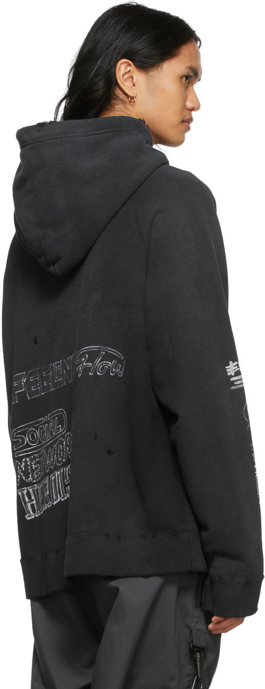 Miharayasuhiro Black Distressed Hoodie Miharayasuhiro
