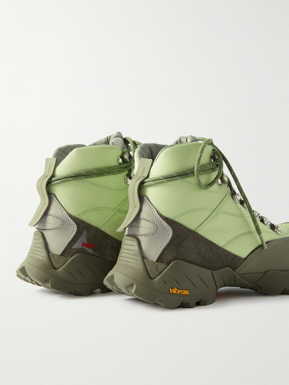 ROA - Rubber and Suede-Trimmed Canvas Hiking Boots - Green ROA