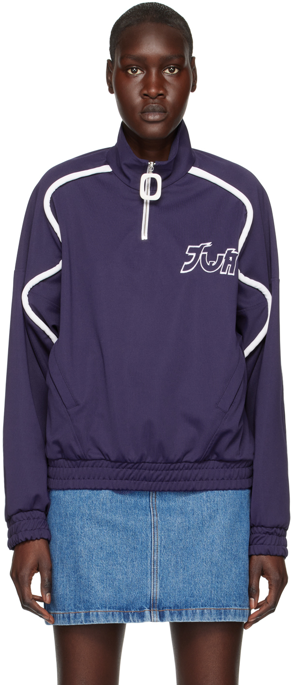 JW Anderson Navy Embroidered Track Jacket JW Anderson
