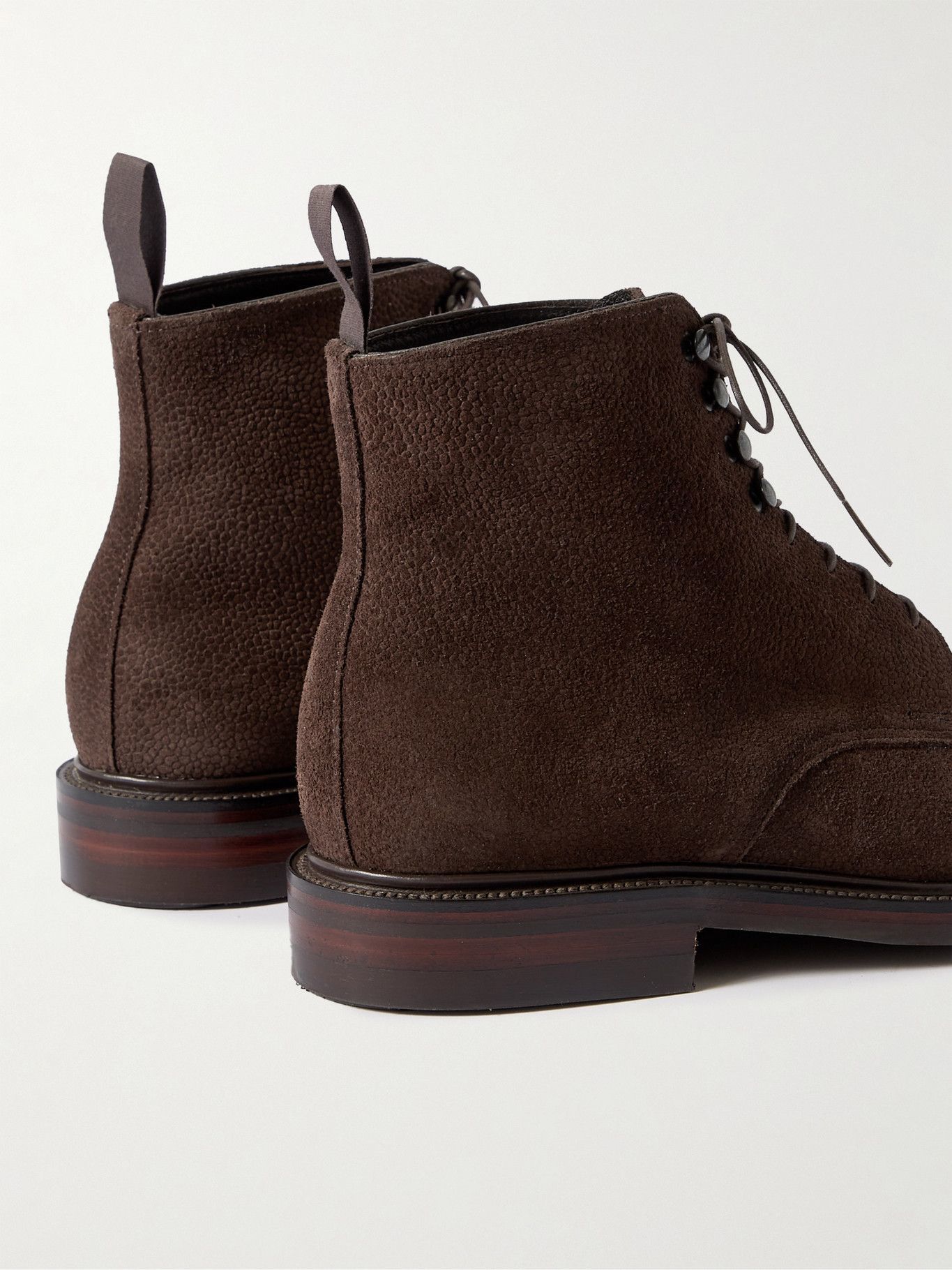 Kingsman - George Cleverley Taron Cap-Toe Pebble-Grain Leather Boots ...