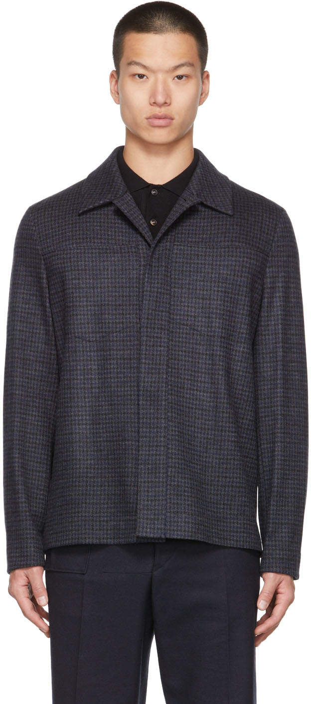 Harris Wharf London Navy Wool Western Jacket Harris Wharf London