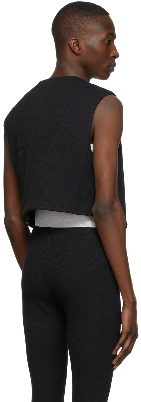 Sean Suen Black Open Waistcoat Sean Suen
