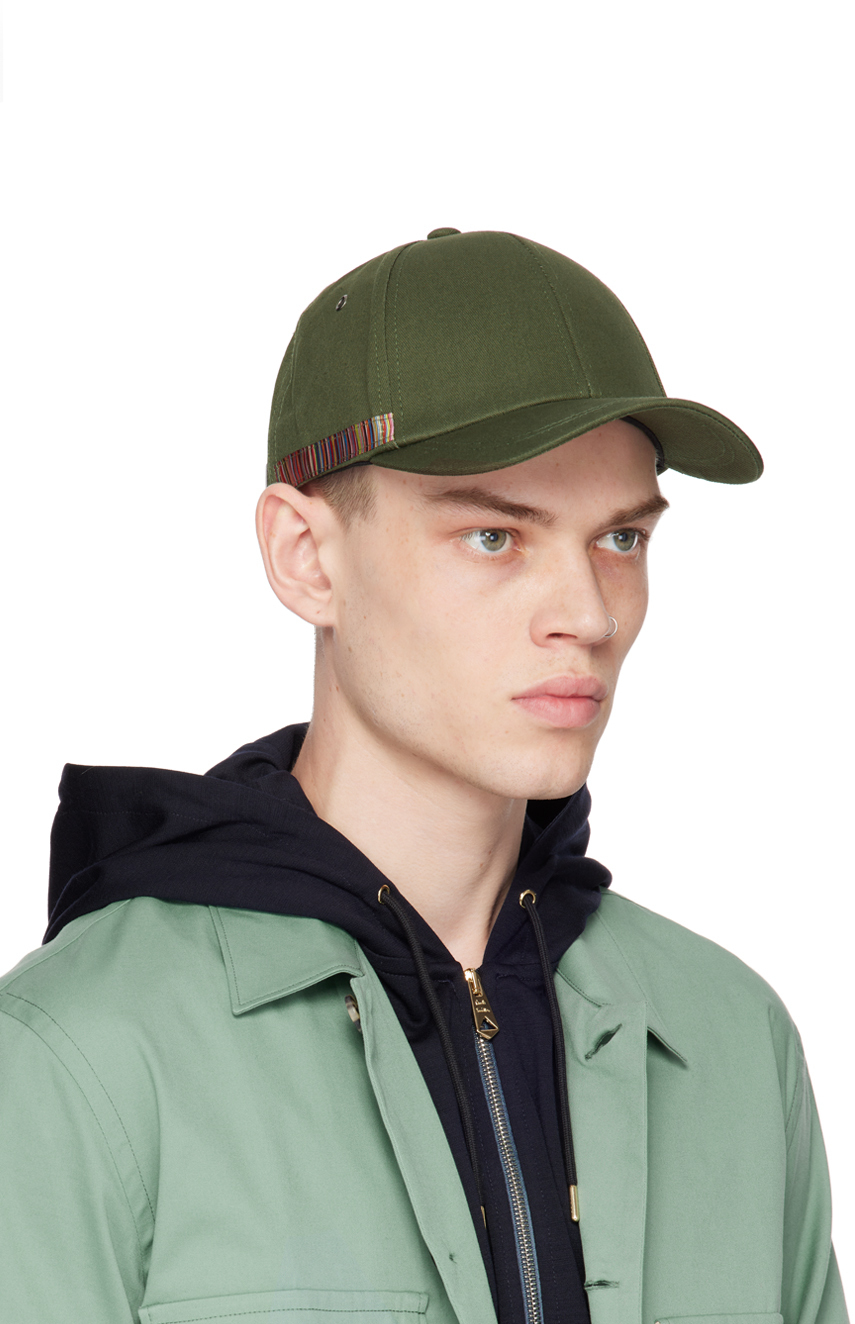 Paul Smith Khaki Signature Stripe Baseball Cap Paul Smith