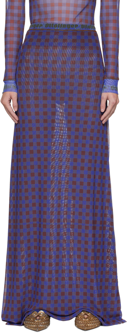 Ottolinger Blue & Red Check Maxi Skirt Ottolinger
