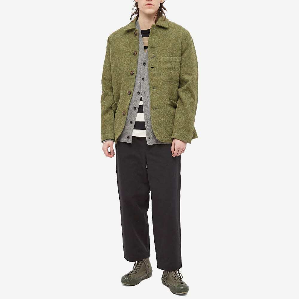 Universal Works Men's Harris Tweed Bakers Chore Jacket in Olive ...