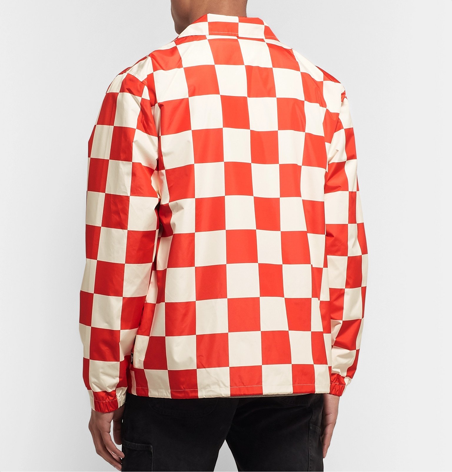 Stüssy - Checkerboard Shell Coach Jacket - Red Stussy