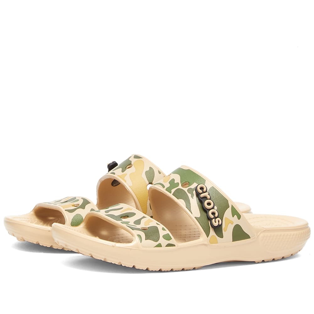 Crocs Classic Croc Printed Camo Sandal in Chai/Tan Crocs