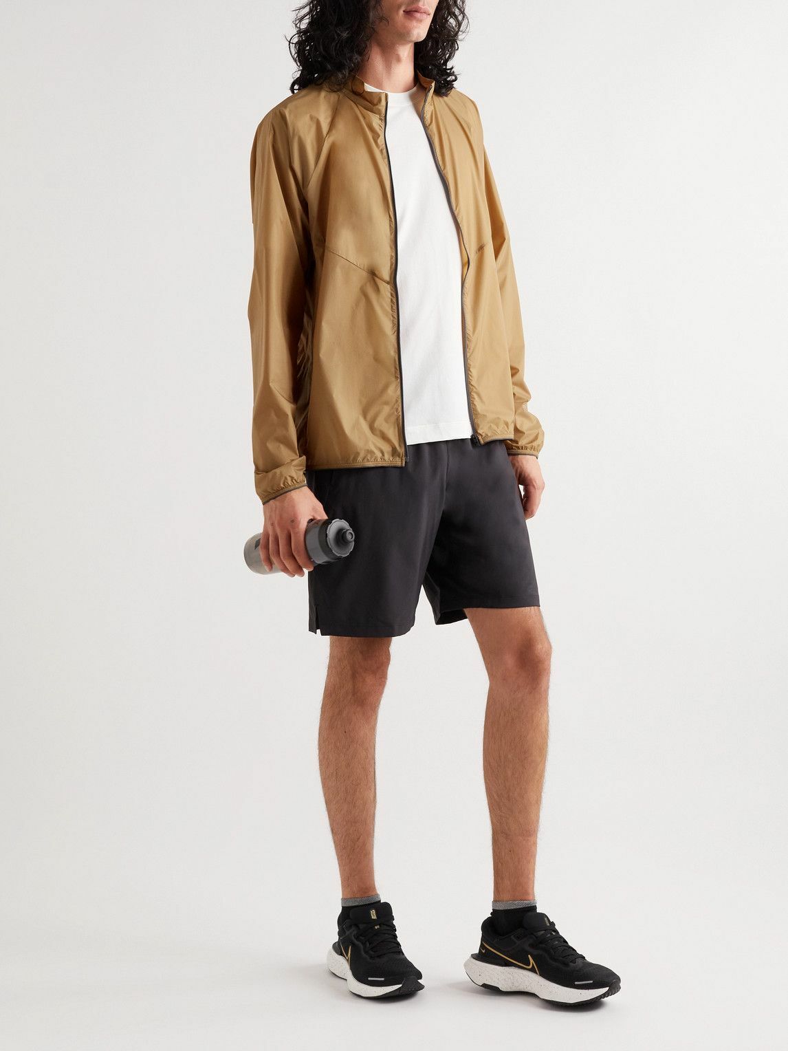 Goldwin - Compact Logo-Print Nylon-Ripstop Jacket - Brown Goldwin