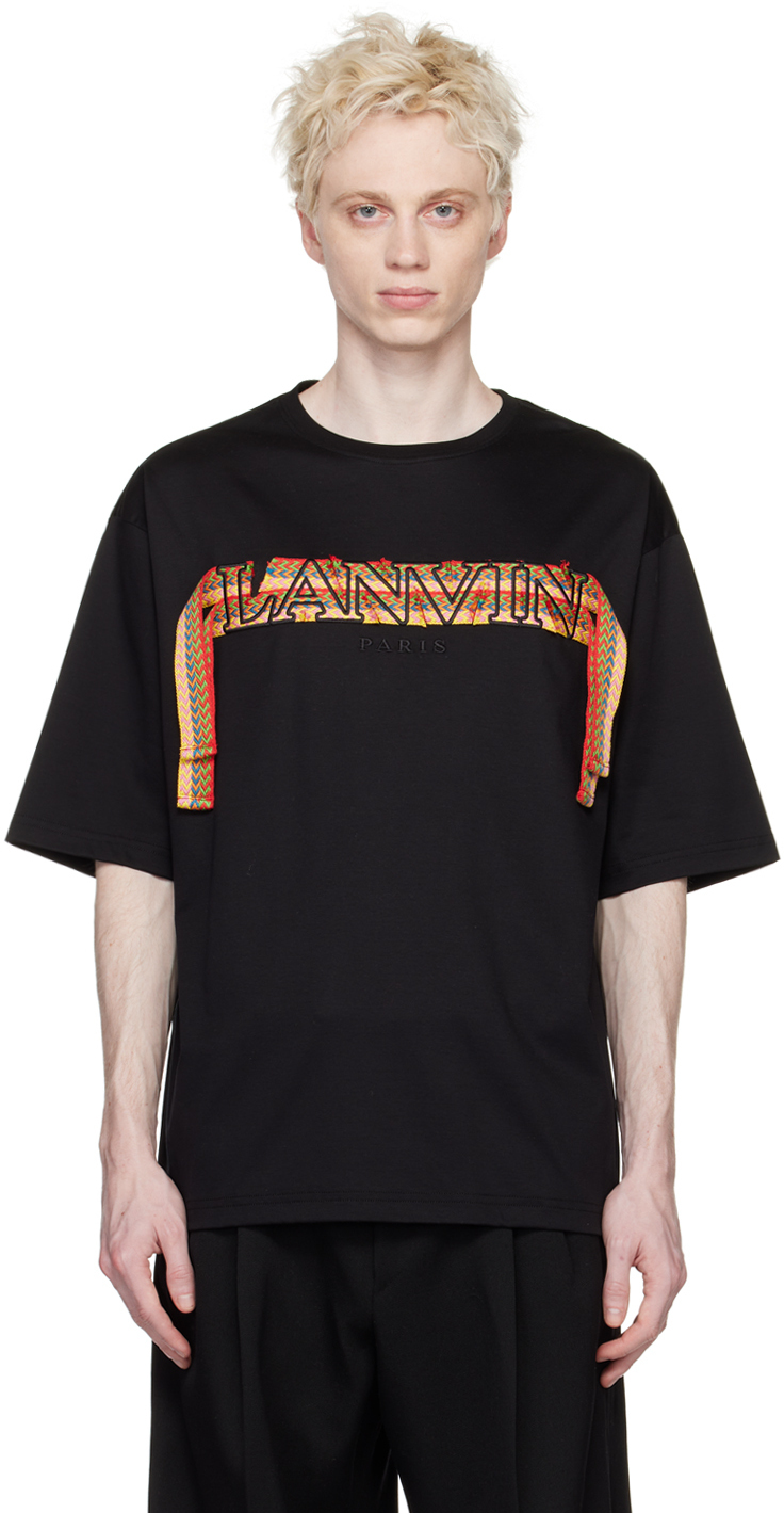 Lanvin Black Embroidered Trim T-Shirt Lanvin