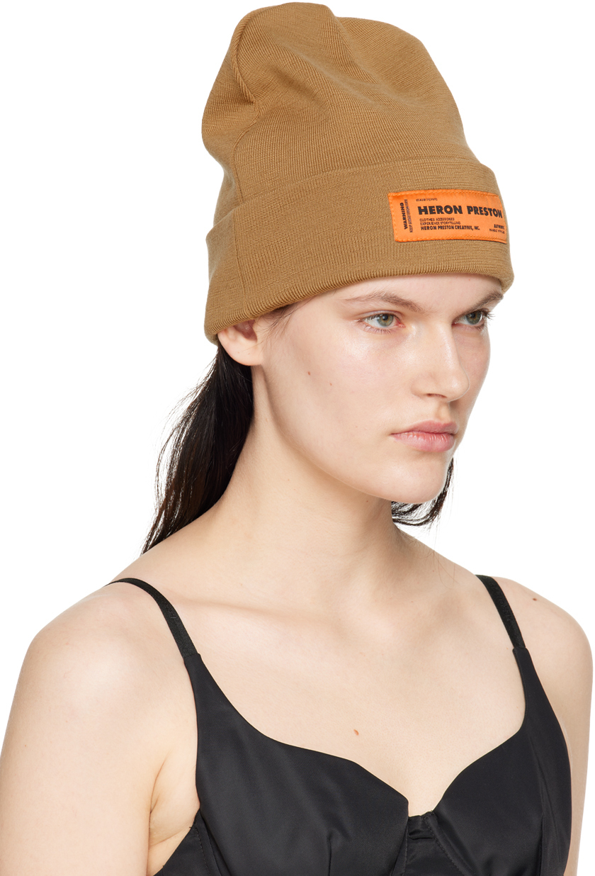 Heron Preston Brown Style Beanie Heron Preston