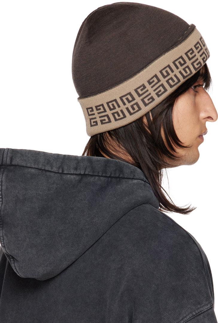Givenchy Brown 4G Reversible Beanie Givenchy