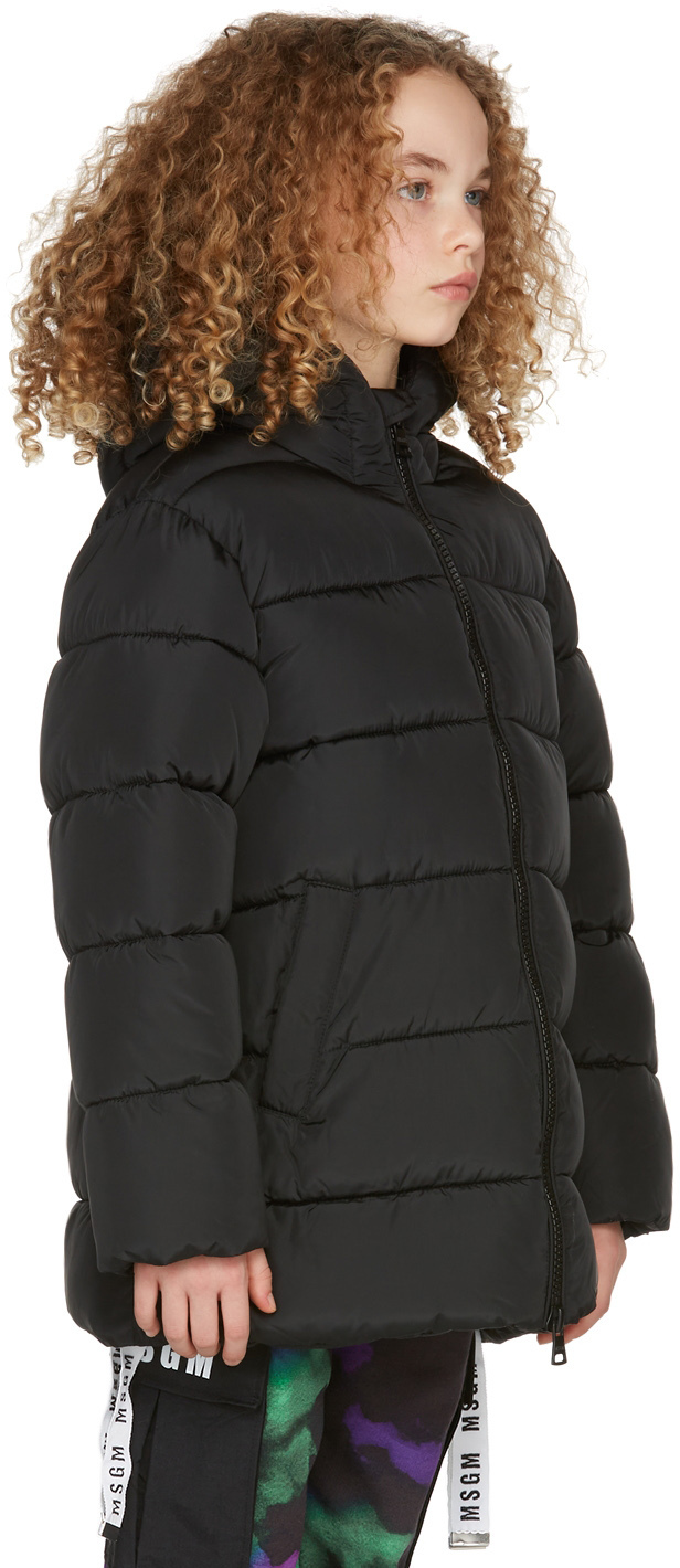 MSGM Kids Kids Black Hooded Puffer Jacket