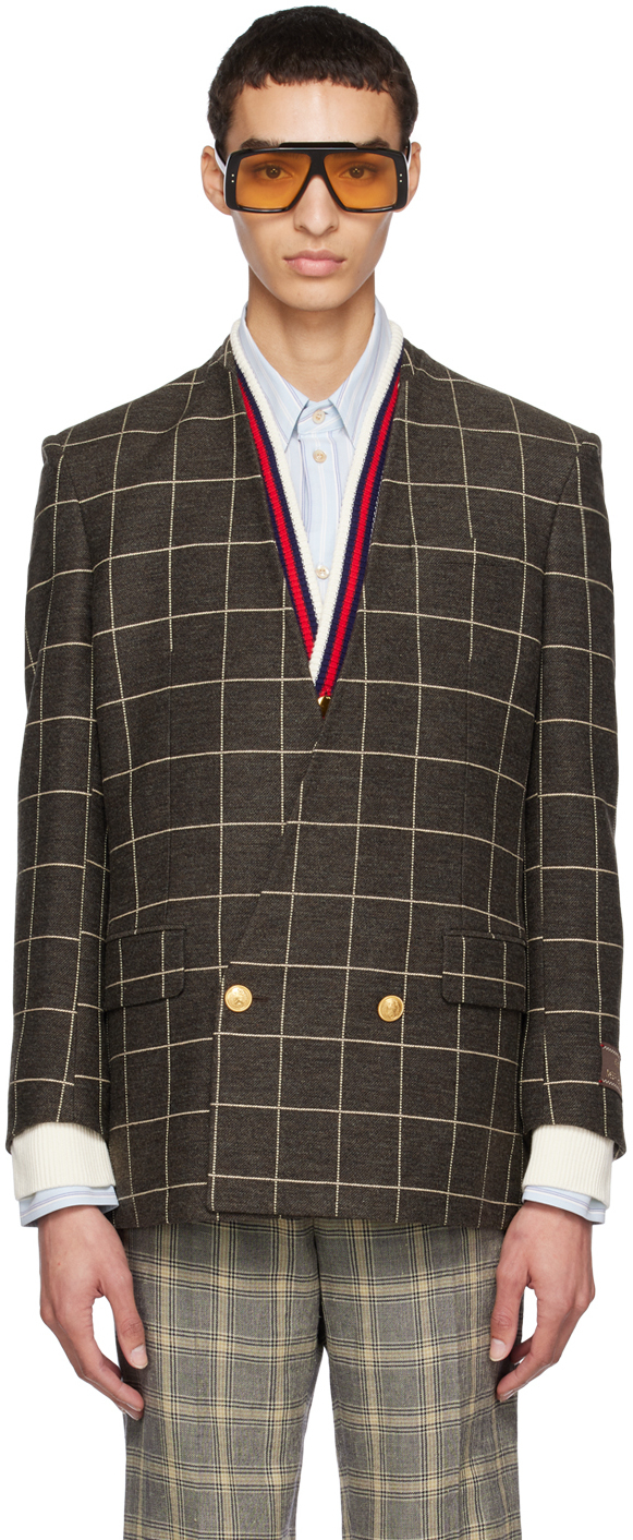 Gucci Gray Check Blazer Gucci