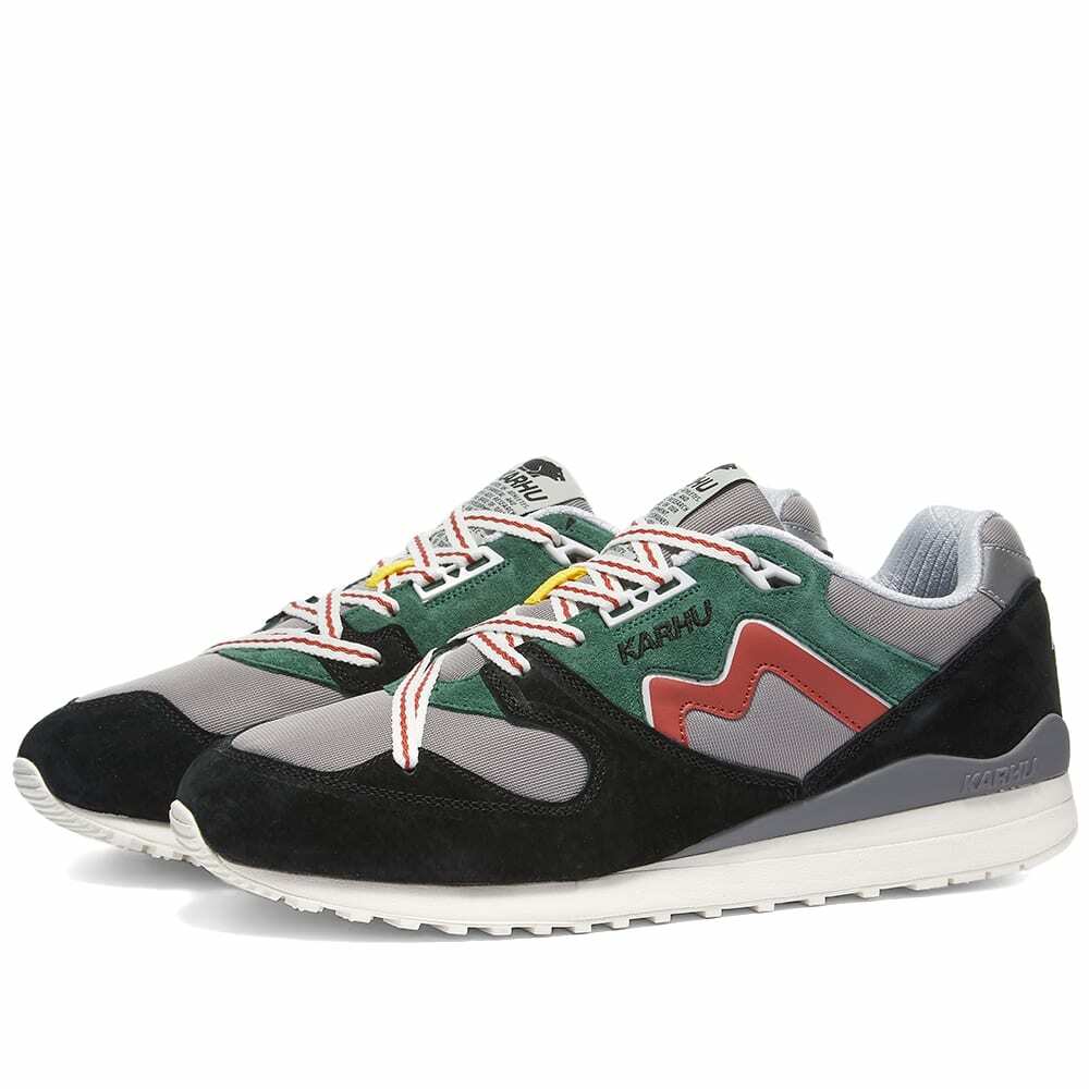 Karhu Men's Synchron Classic Sneakers in Jet Black/Hot Sauce Karhu
